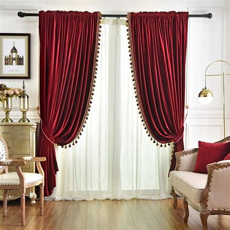 Antique Window Curtains For Sale Ideas For Red Velvet Curtains Red