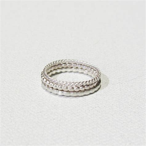 Sterling Silver Ring Stackable Twisted Etsy