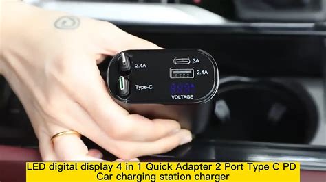 Fast Usb C Retractable Car Charger Led Digital Display W In Quick Adapter Port Type C