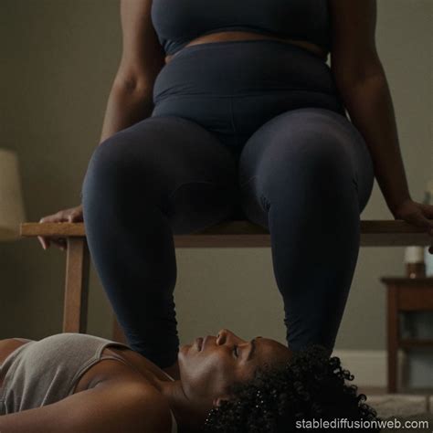 Curvy Black Woman Pressing Glutes On Face Stable Diffusion Online
