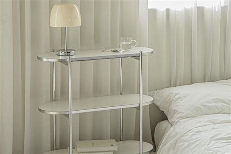 레트로하우스 고트 라운드 조립식 수납 3단 선반 사이드테이블 협탁 화이트 위시버킷