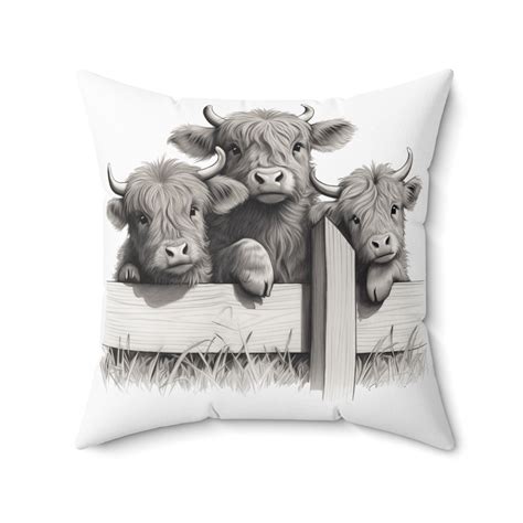 Highland Cow Throw Pillow Highland Cow Ts Farm Lover Etsy