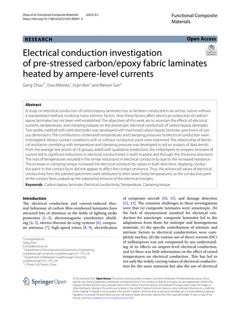 Pdf Electrical Conduction Investigation Of Pre Stressed Carbon Epoxy