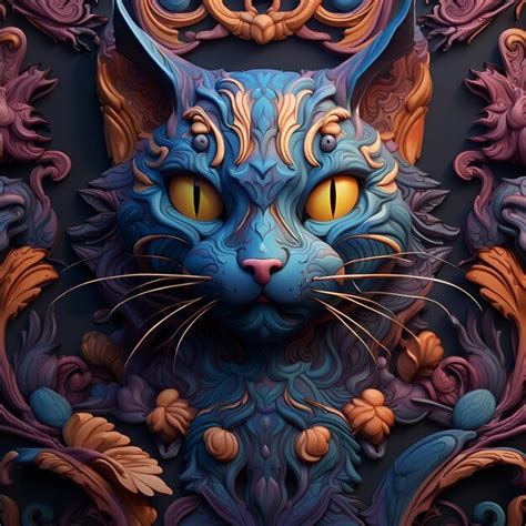 Premium Ai Image Cat Pattern