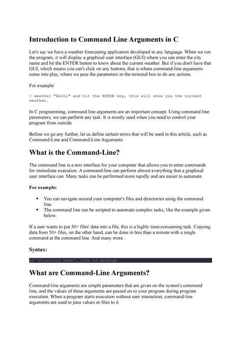 Command Line Arguments In C T Introduction To Command Line Arguments In C Let S Say We Have A