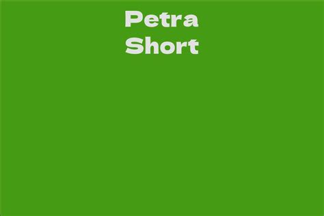 Petra Short Facts Bio Career Net Worth AidWiki