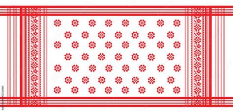 Gamosa Or Gamusa From Assam Textile Patterns Pattern Flower Graphic