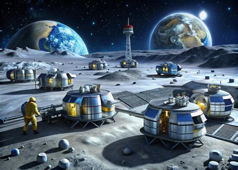Futuristic Space Colony Concept Of Advanced Human Settlement Premium Ai Generated Image