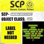 SCP Sign Generator Blank Template Imgflip