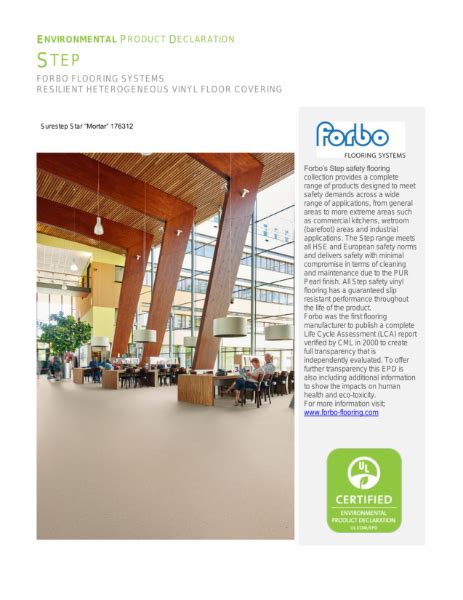 Forbo Step Environmental Product Declaration Forbo Flooring Systems Nbs Source