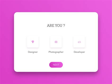 Daily UI 064 Select User Type Behance