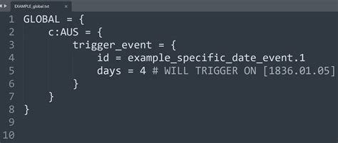 Tip If You Want To Make An Event Trigger On A Specific Date You Need To Put In In Common