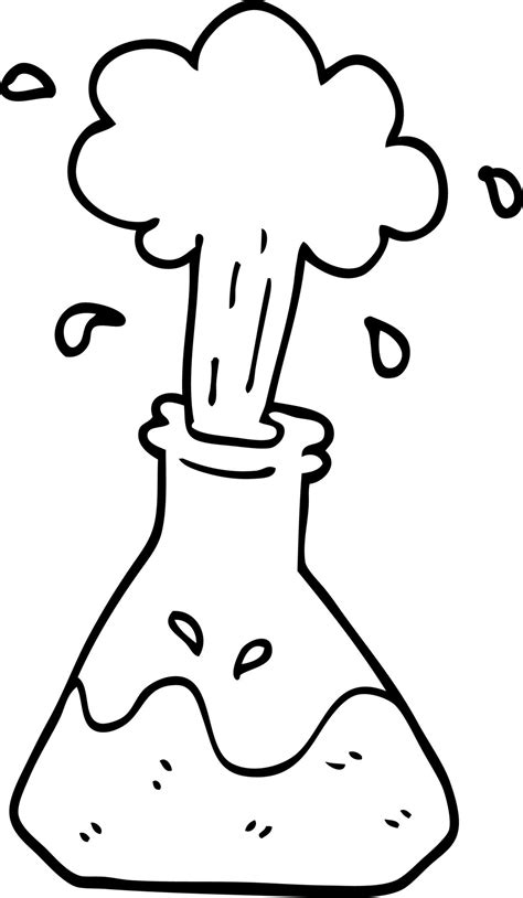 Line Drawing Cartoon Science Experiment 12136951 Vector Art At Vecteezy