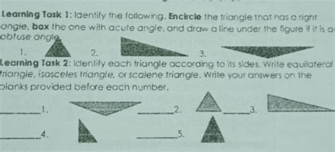 Solved Learning Task 1 Identify The Following Encircle The Triangle