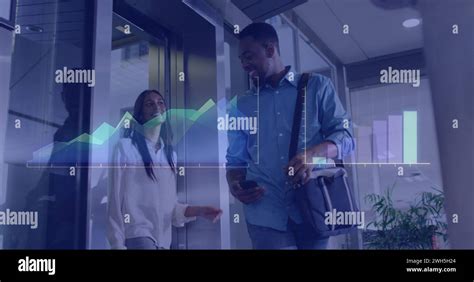 Image Of Financial Data Processing Over Biracial Businessman Stock