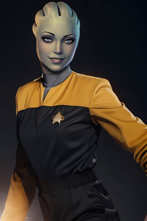 Cerulean Stars An Asari Security Officer In Commander Siskos Court