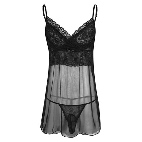 Buy Vastwit Mens Sissy Sheer Mesh Mini Dress Crossdressing See Through