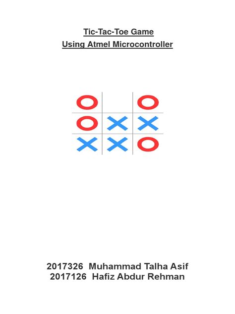 tic tac toe game using atmel microcontroller 2017326 muhammad talha