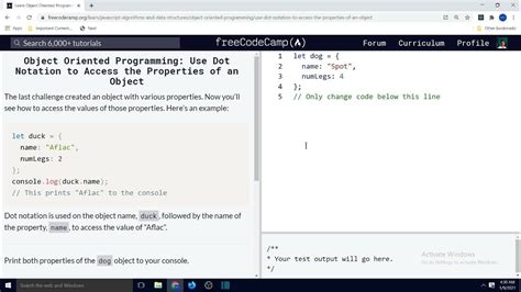 Use Dot Notation To Access The Object Ori Youtube