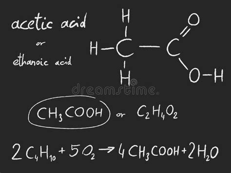 Formule Dacide Acétique Illustration Stock Illustration Du Hydrogène 192295845