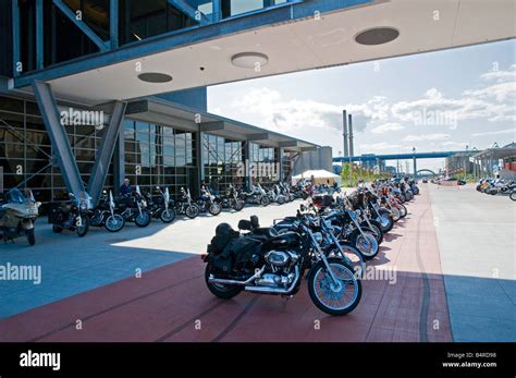 Custom Motorcycles Parked Outside Of New Harley Davidson Museum In