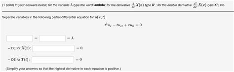 Solved 1 Point In Your Answers Below For The Variable Chegg Com