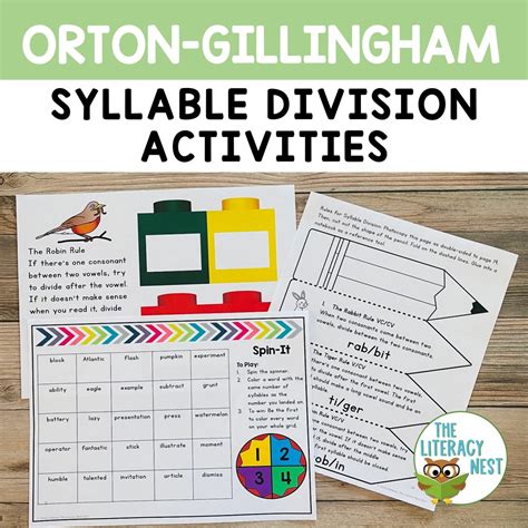 Syllable Division Activities For Explicit Phonics And Orton Gillingham The Literacy Nest
