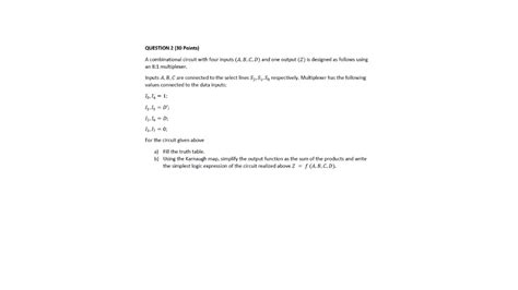 Solved Question 2 30 Points A Combinational Circuit With