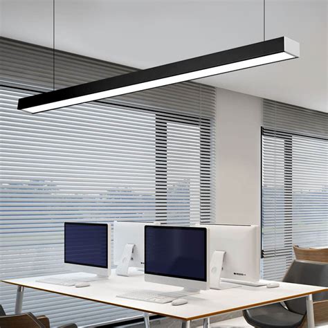 Rectangular Profile Linear Led Pendant Light For Office Building Suspended Linear Led Lighting