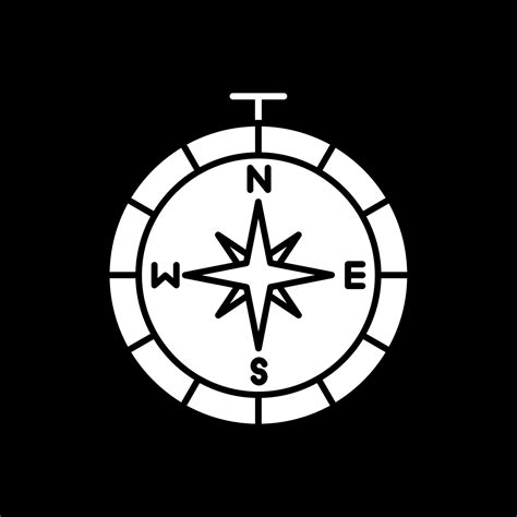 Compass Glyph Inverted Icon 42782370 Vector Art At Vecteezy
