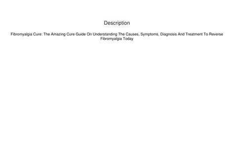 Ppt Pdf Download Fibromyalgia Cure The Amazing Cure Guide On