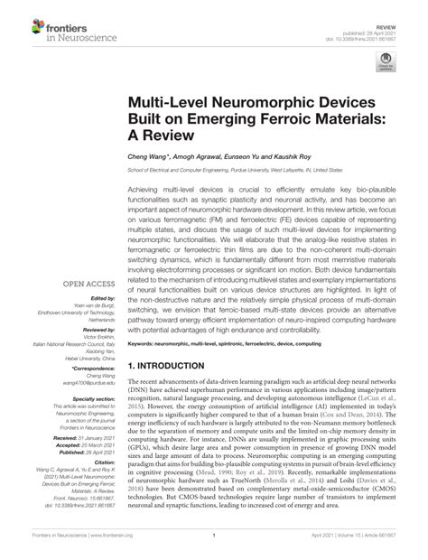 Pdf Multi Level Neuromorphic Devices Built On Emerging Ferroic