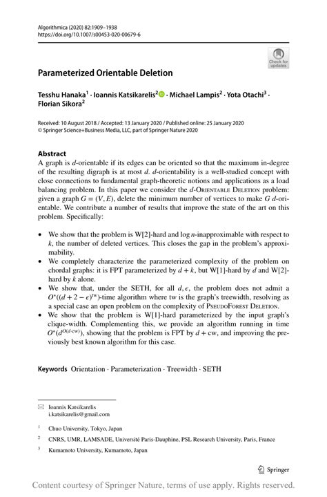 Parameterized Orientable Deletion Request Pdf