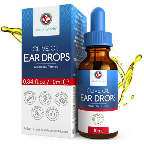 Medi Grade Olive Oil Ear Drops For Wax Removal Blocked Desertcart India