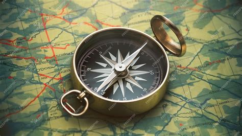 Premium Photo Old Fashioned Compass On Maps