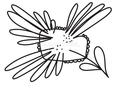 Hand Drawn Flower Isolated Doodle Sketch Of Flowers Blossom Scribble