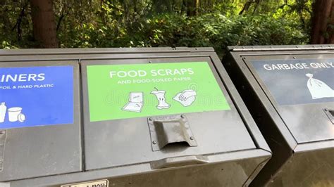 Garbage Sorting In Canada You Can See The Bins That Say What To Throw