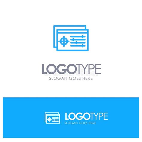 setting controller target object blue logo line style stock vector