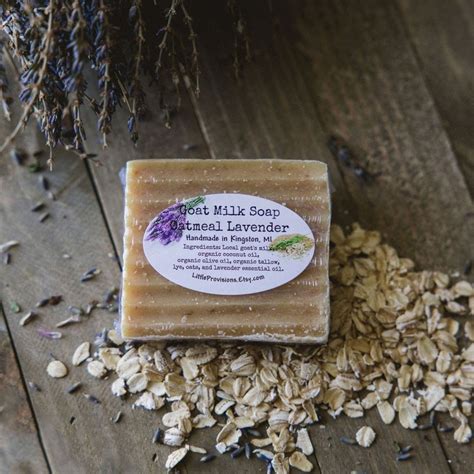 Handmade Oatmeal Lavender Goat Milk Soap Organic Unrefined Eczema