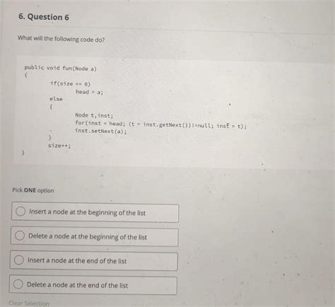 solved question 6what will the following code dopublic void