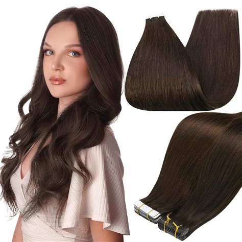 Full Shine Dark Brown Remy Tape In Extensions Long Tape In