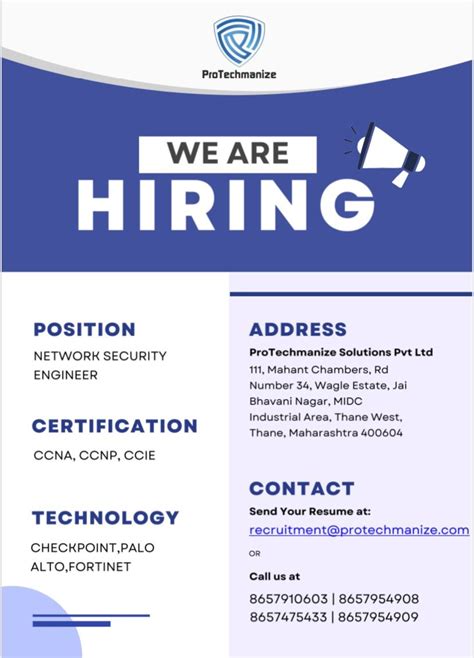 Protechmanize On Linkedin Hiringimmediately Hiring Cybersecurity Networksecurity