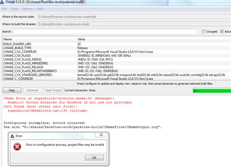 getting error in building paraview superbuild paraview support paraview