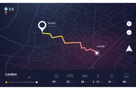 Gps Track City Map Application With Navigation Ui Tracking