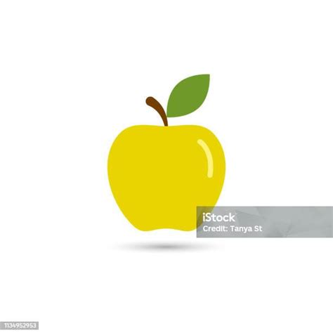 애플 컬러 아이콘 벡터 고립 된 간단한 평면 스타일 일러스트 건강한 식생활에 대한 스톡 벡터 아트 및 기타 이미지 건강한 식생활 과일 녹색 Istock