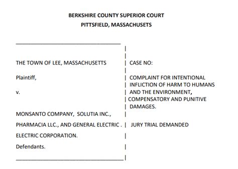 Lee Mass Officials Say New Lawsuit Against Ge Monsanto Proves The