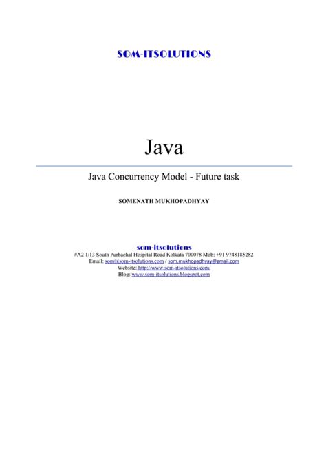 Java Concurrency Model The Future Task Pdf Operating Systems Computer Software And