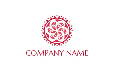 Massage Therapy Symbol With Ornament Leaves Mandala Logo Template By