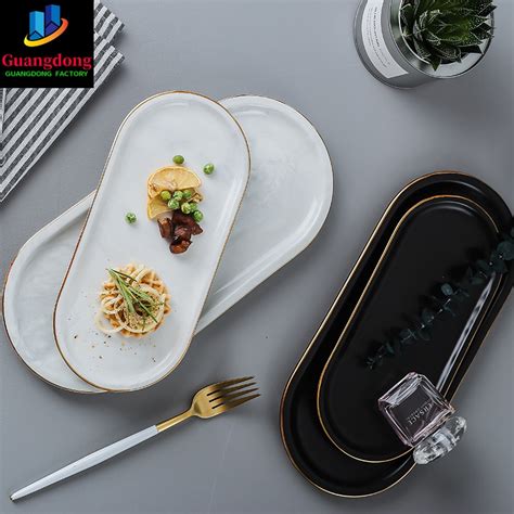 10 인치 핑크 타원형 대리석 도자기 접시 접시 음식 디저트 과일 케이크 초밥 접시 장식 접시 보석 저장 트레이 주최자저장 상자 Aliexpress