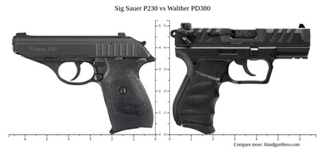 Sig Sauer P230 Vs Walther Pd380 Size Comparison Handgun Hero